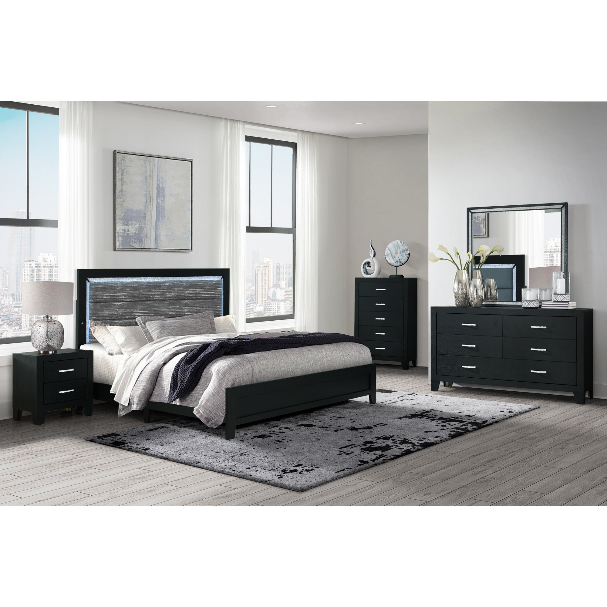 Latitude Run® Black 5pc Queen Bedroom Set | Wayfair