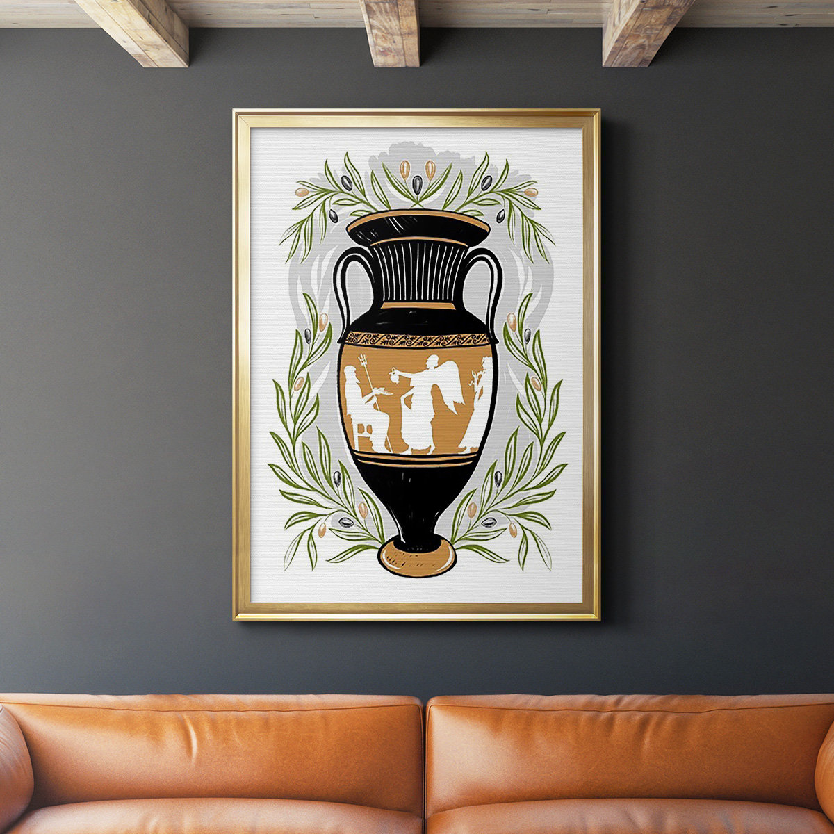 Red Barrel Studio® Greek Vases II Premium Framed Print - Ready To Hang ...