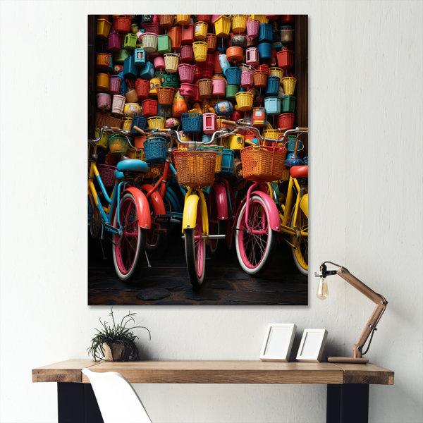 Latitude Run® Bicycle Joyful Rides I - Bicycle Canvas Wall Art ...
