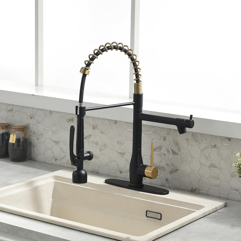 FashionSecretsLLC Kitchen Faucet with LED Single Handle Kitchen Sink ...