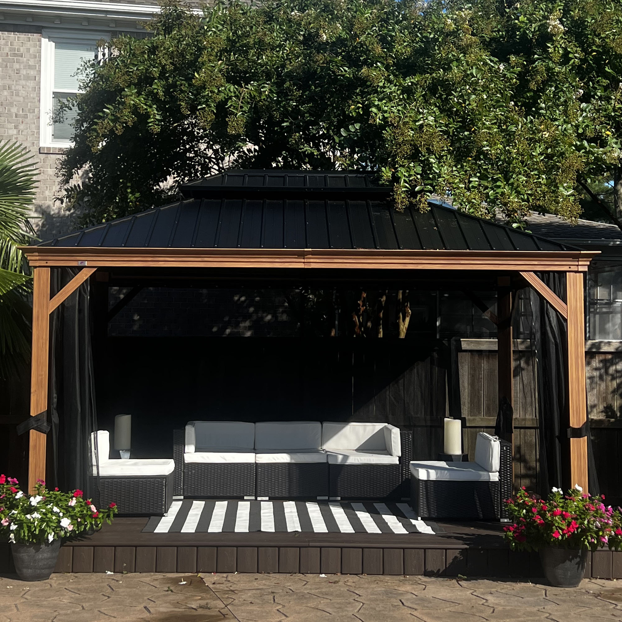 Purple Leaf 10' X 14' Outdoor Hardtop Gazebo For Patio Galvanized ...