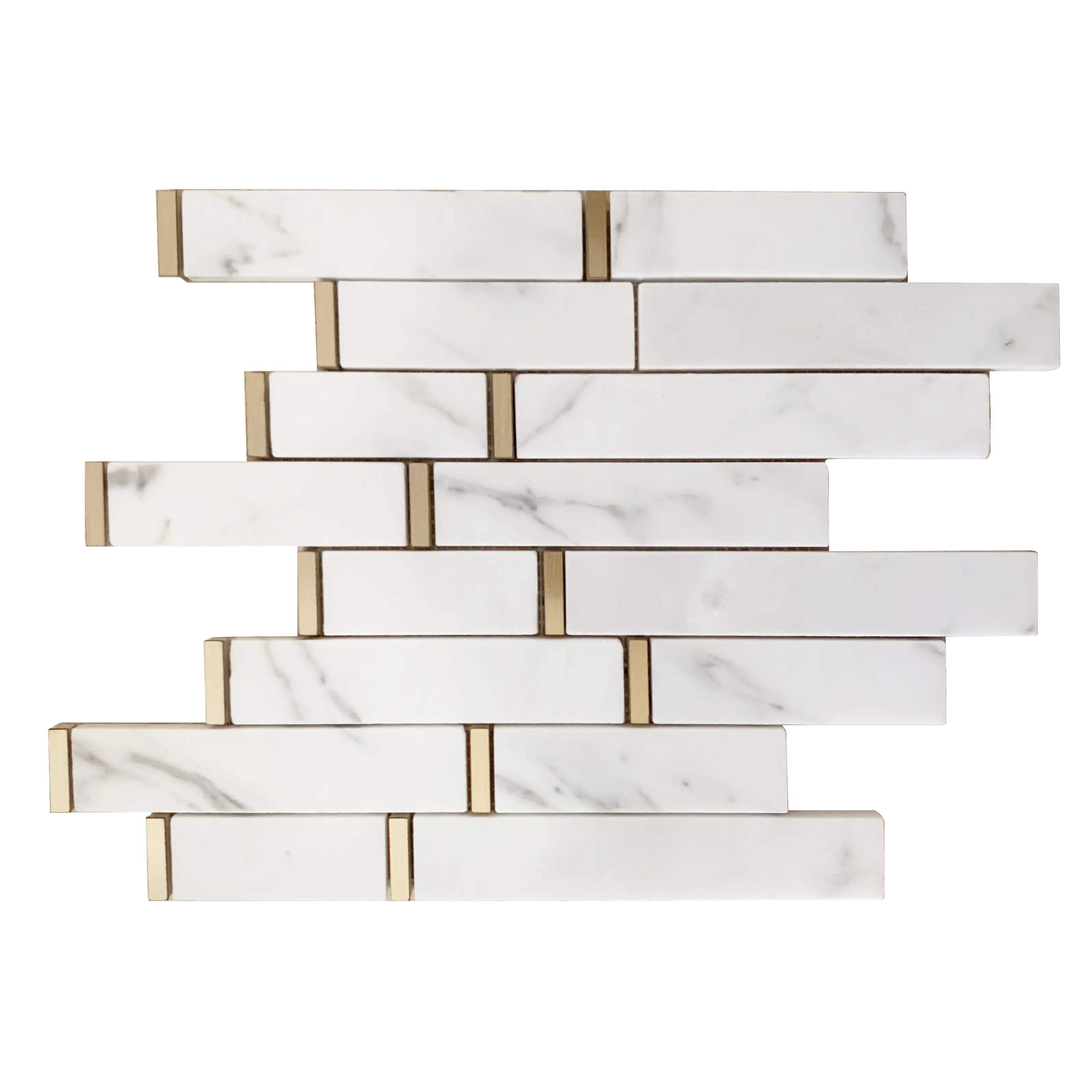 Tile & Top Random Length Calacatta With Gold Accents 11-In X 11-In ...