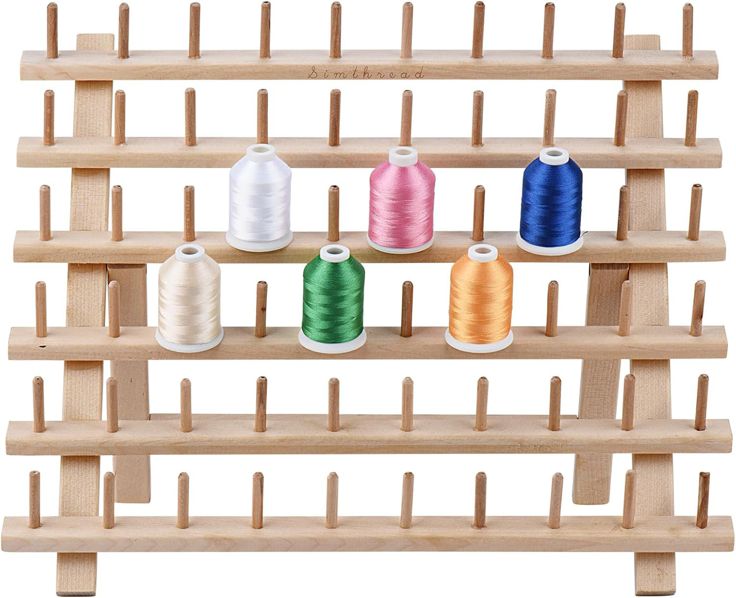 yitesiUSA 60 Spools Wooden Thread Holder | Wayfair