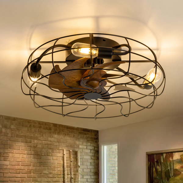 Williston Forge Jernisha 19" Caged Enclosed Low Profile Ceiling Fan ...