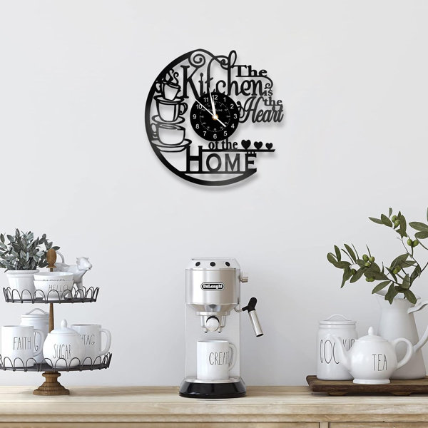 Gracie Oaks 12 Inch Kitchen Vinyl Record Wall Clock, Kitchen Heat Home ...