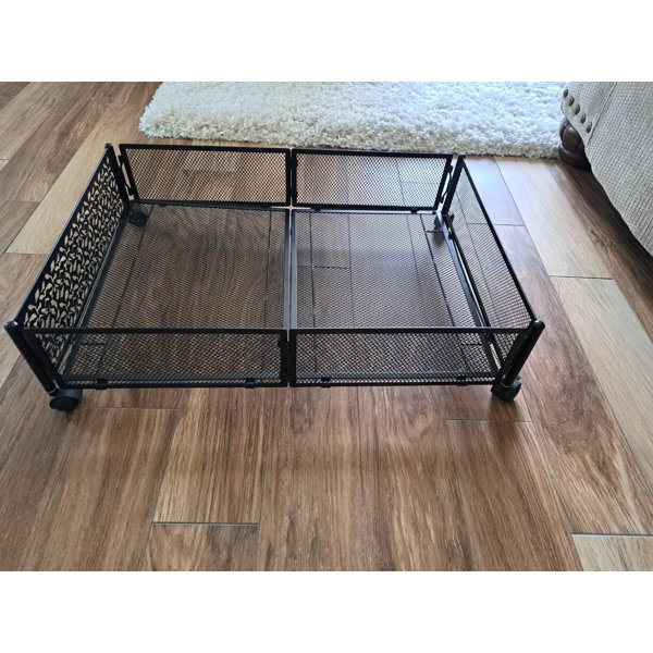 MODVAT Set of 2 Black Metal Under Bed Shoe Storage Organizer Drawer ...