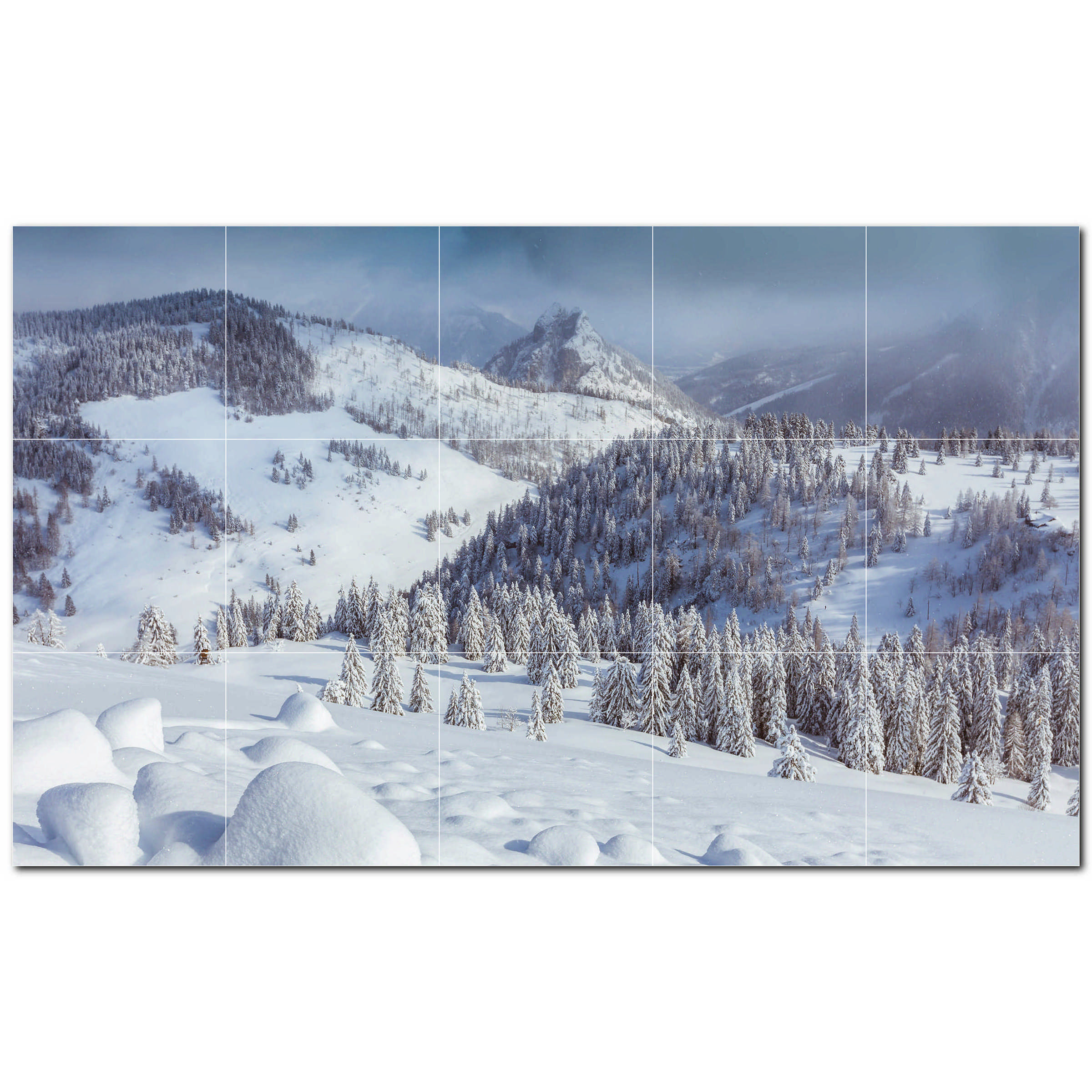 Picture-Tiles.com 40" x 24" Ceramic Winter Photo Decorative Mural Tile ...