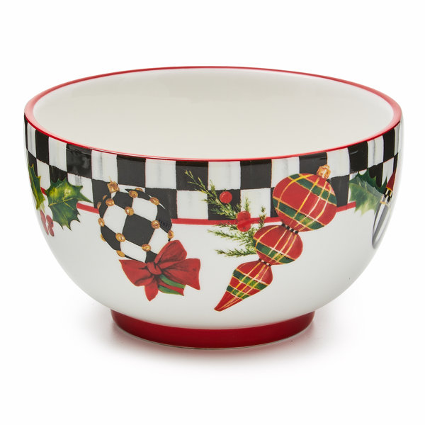 MacKenzie-Childs Deck The Halls Breakfast Bowls Set Of 4 | Wayfair