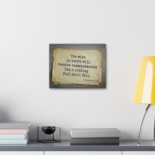 Trinx The Wise Proverbs 10:8 Christian Wall Art Bible Verse Print Ready ...