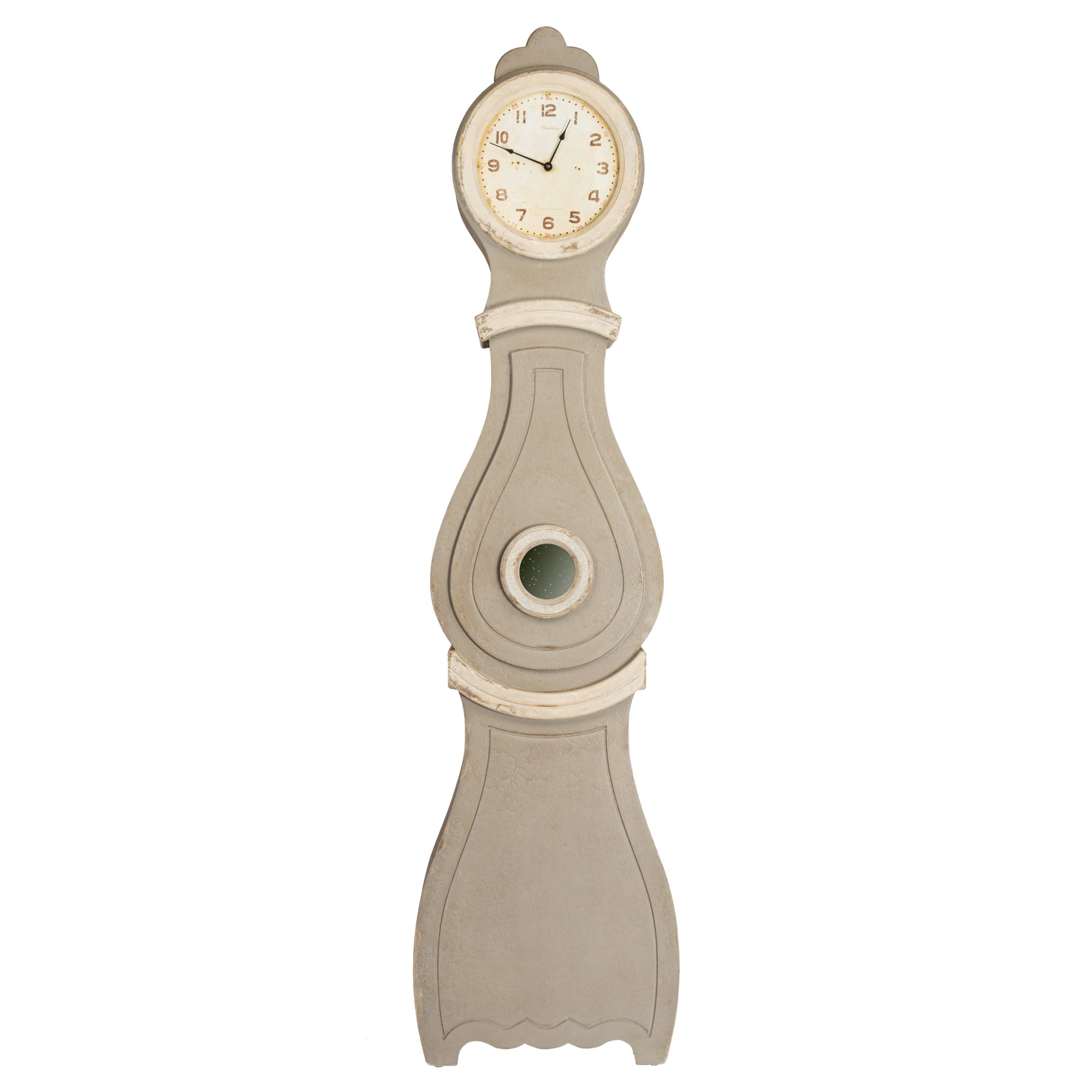 Ophelia & Co. Knupp Tall Distressed Wood Grandfather Style Wall Clock ...