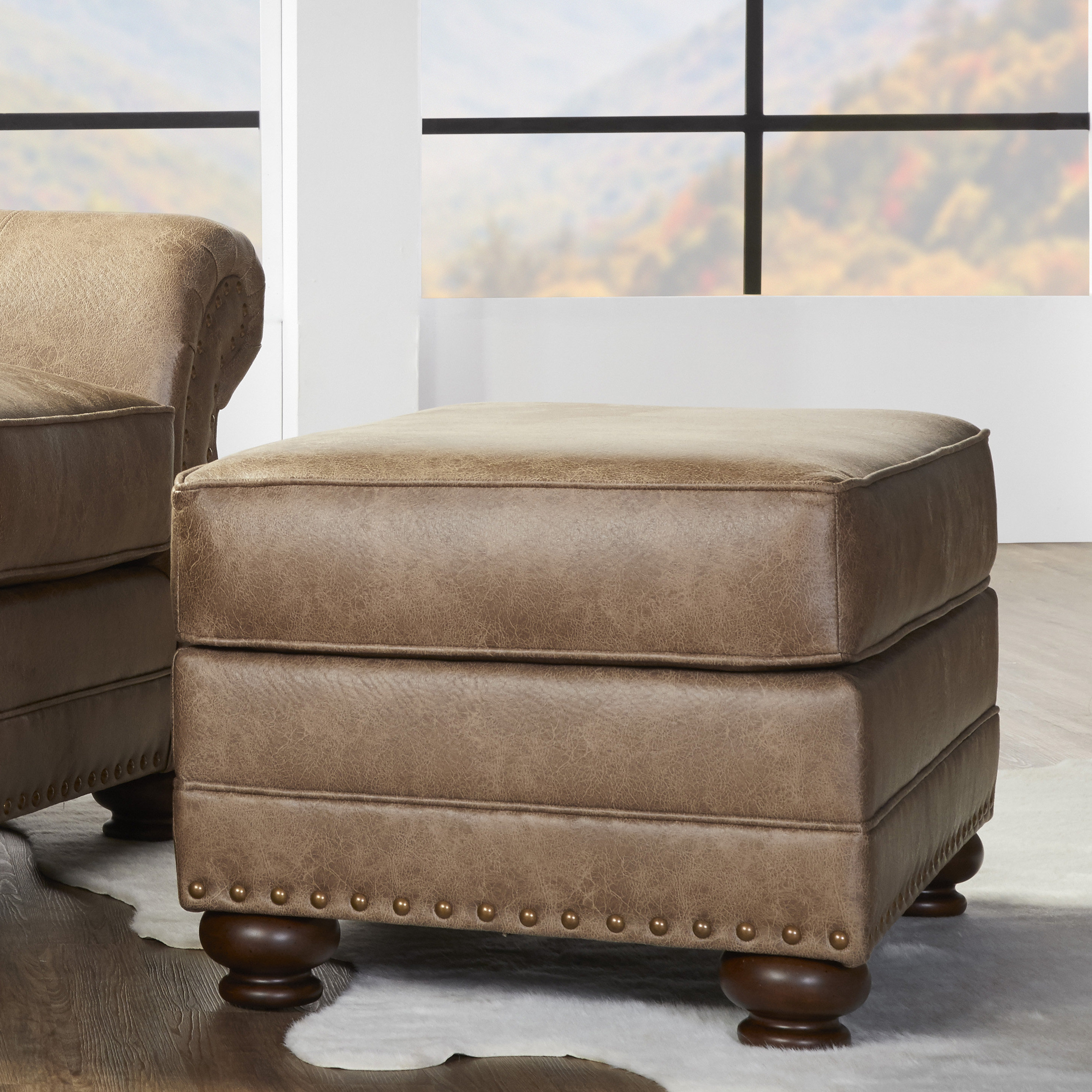 Alcott Hill® Deaysha Faux Leather Ottoman | Wayfair