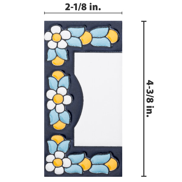 Merola Tile Sevillano Flora 2-1/8 in. x 4-3/8 in. Edge Ceramic Address ...