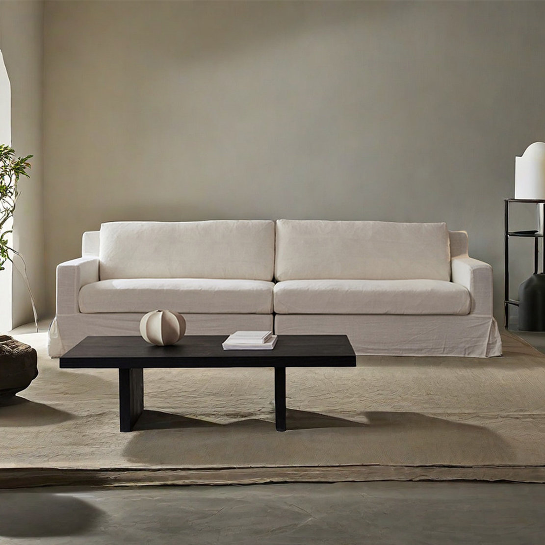Comfort Zone Furniture.e Wabi-sabi Retro Fabric Sofa Simple Straight ...