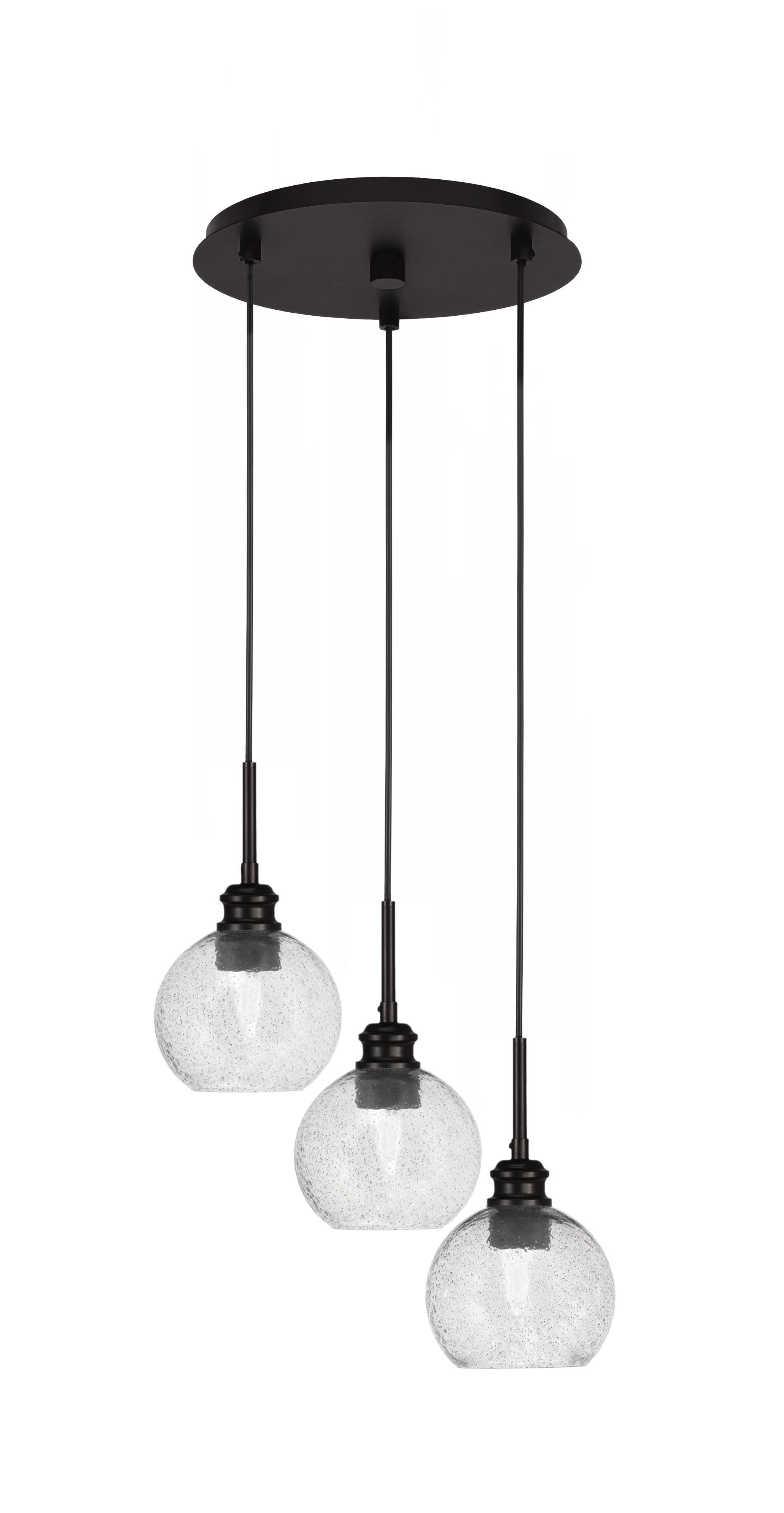 Toltec Lighting Edge 3 Light Cluster Pendalier With 5.75" Glass | Wayfair