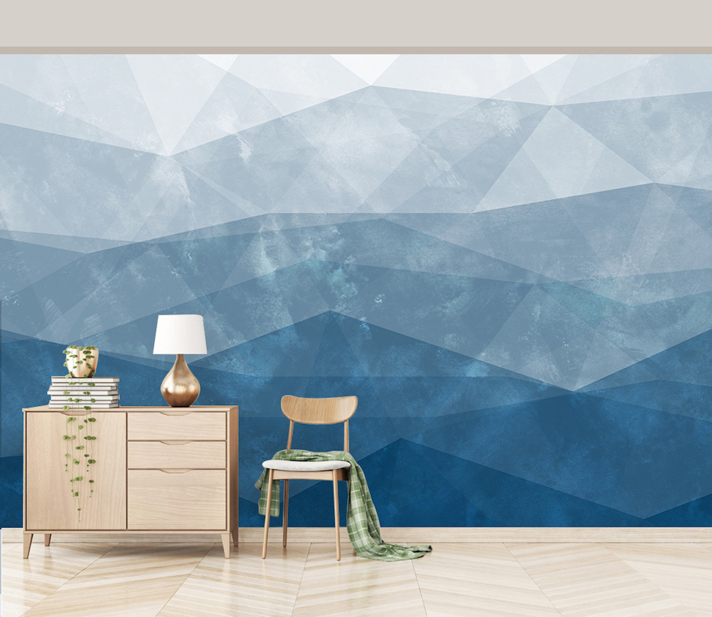 Wrought Studio™ Abstract Soft Geometric Triangle Mediterranean ...