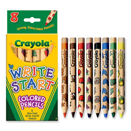 Crayola LLC Colored Pencils, Hexagon Shape, 5.3mm Tip, 8/ST, Assorted ...