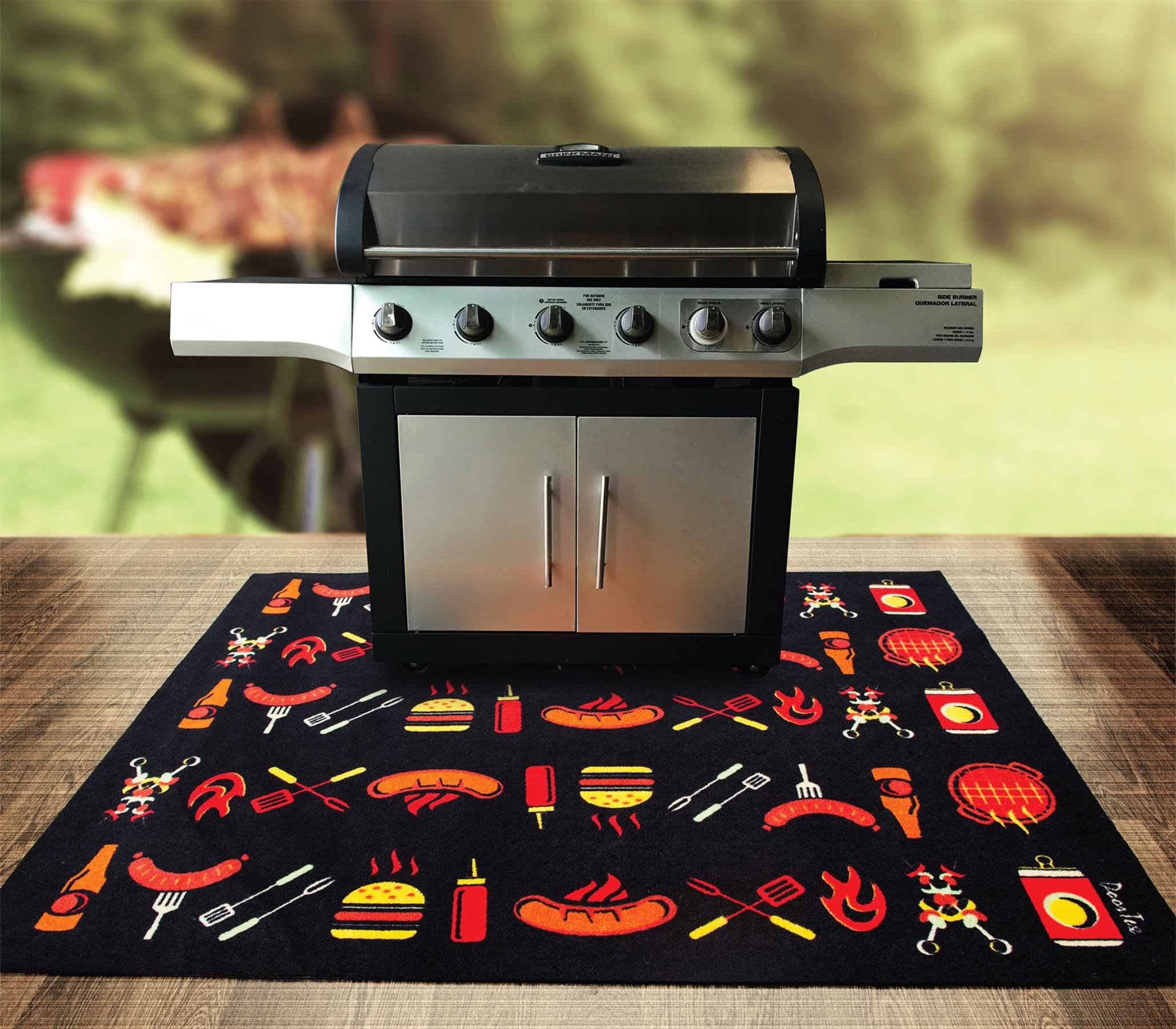 The Holiday Aisle® Doortex Cook Design Fire Retardant BBQ Mat - 39" x ...