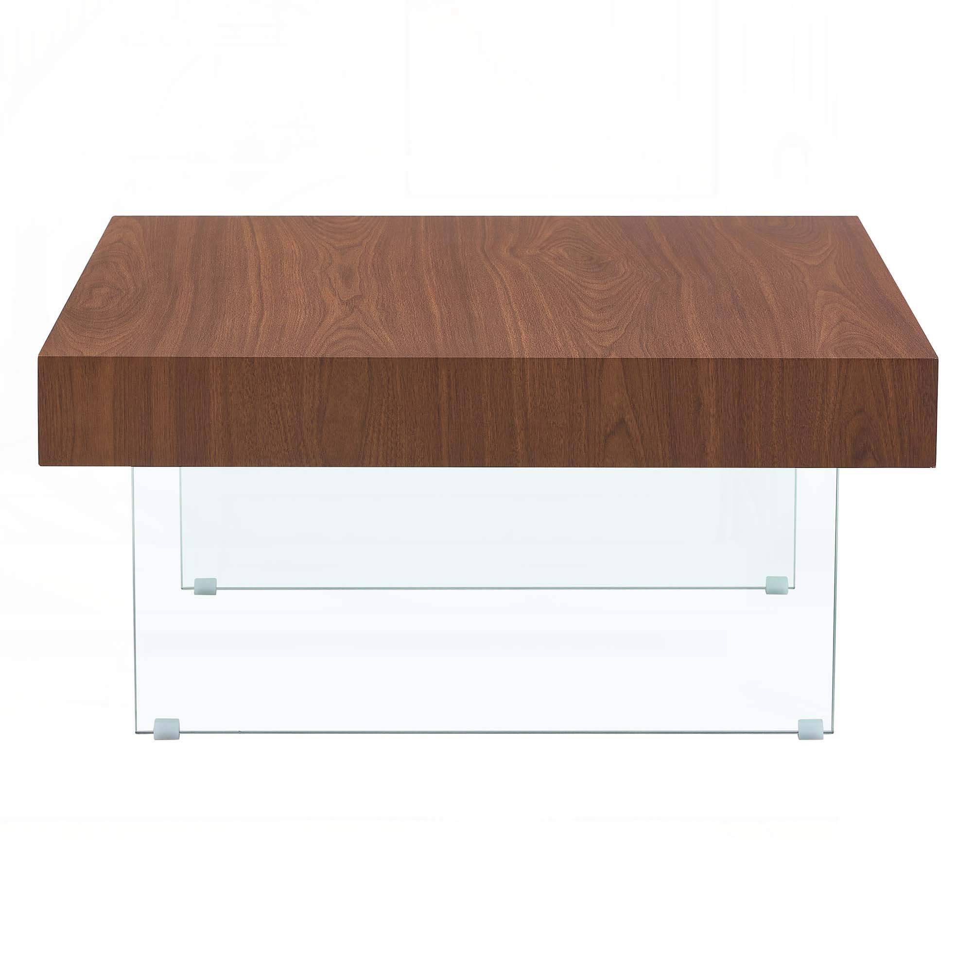 Ivy Bronx Coffee Table With Tempered Glass Legs,Wood Top | Wayfair