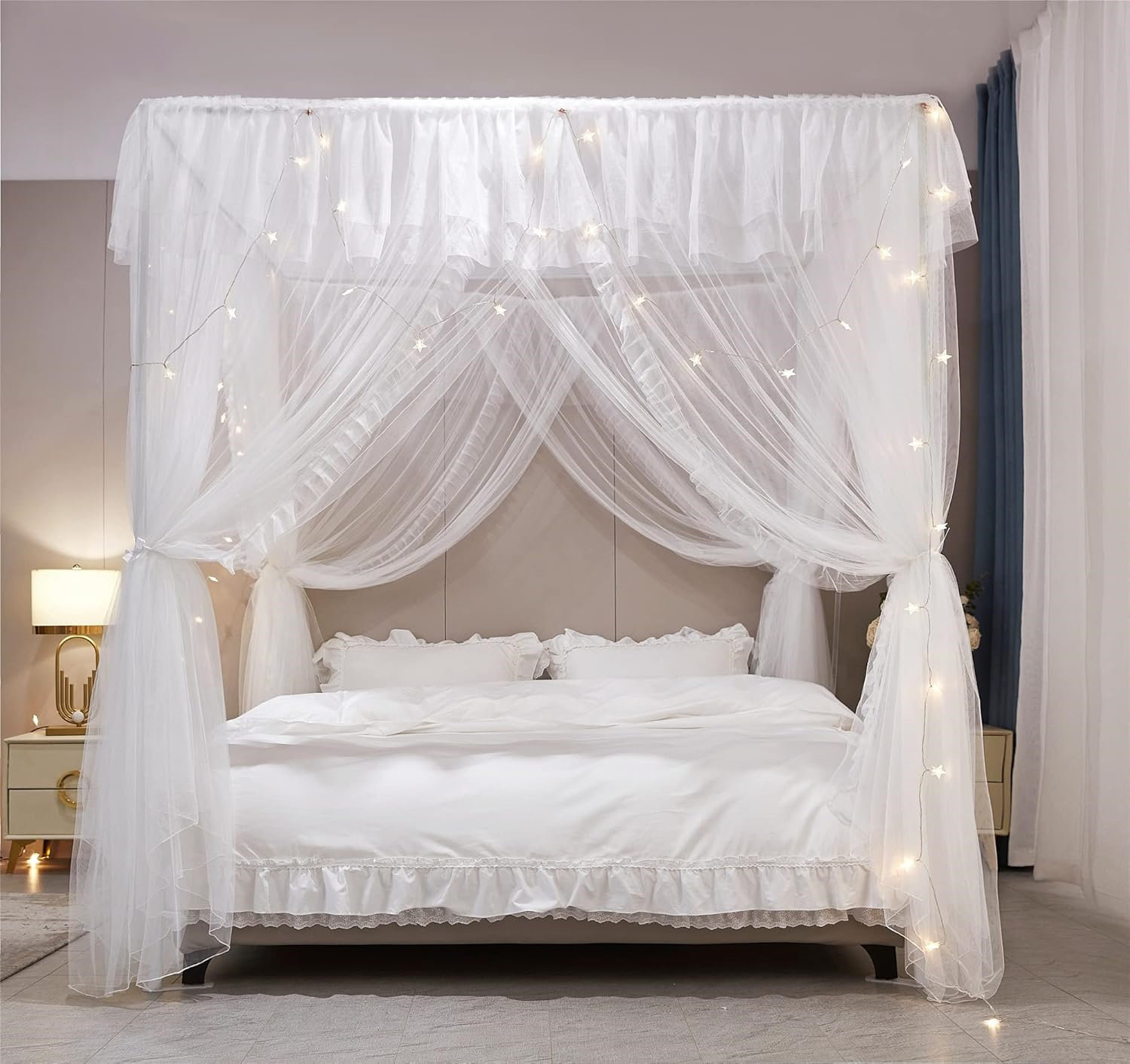 water bed outlet A Princess Bed Canopy Curtain-Double Layer Cozy Drape ...
