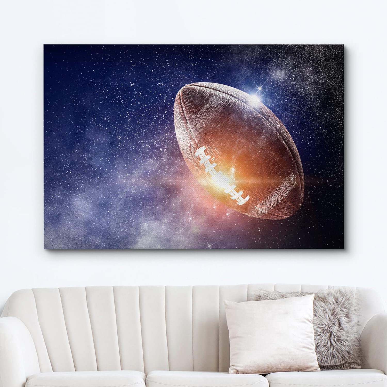IDEA4WALL Cosmic Galaxy Football In Space Sports Athletes Digital Art ...