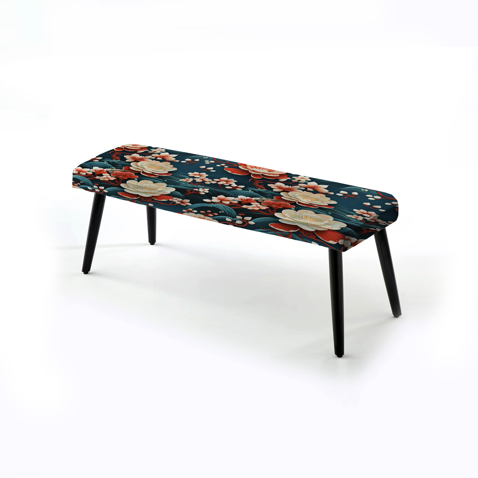 Design Art Cultural Symbolism - Oriental Upholstered Black Bench | Wayfair