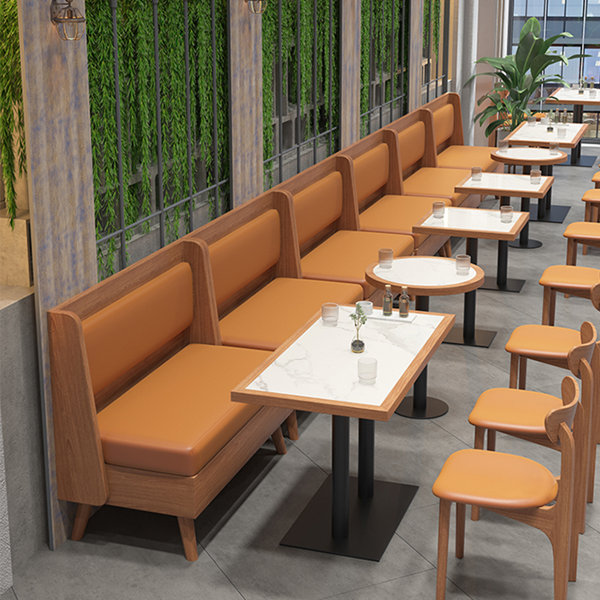 Canadian Linen Light Luxury Simple Retro Restaurant Bench Faux Leather ...