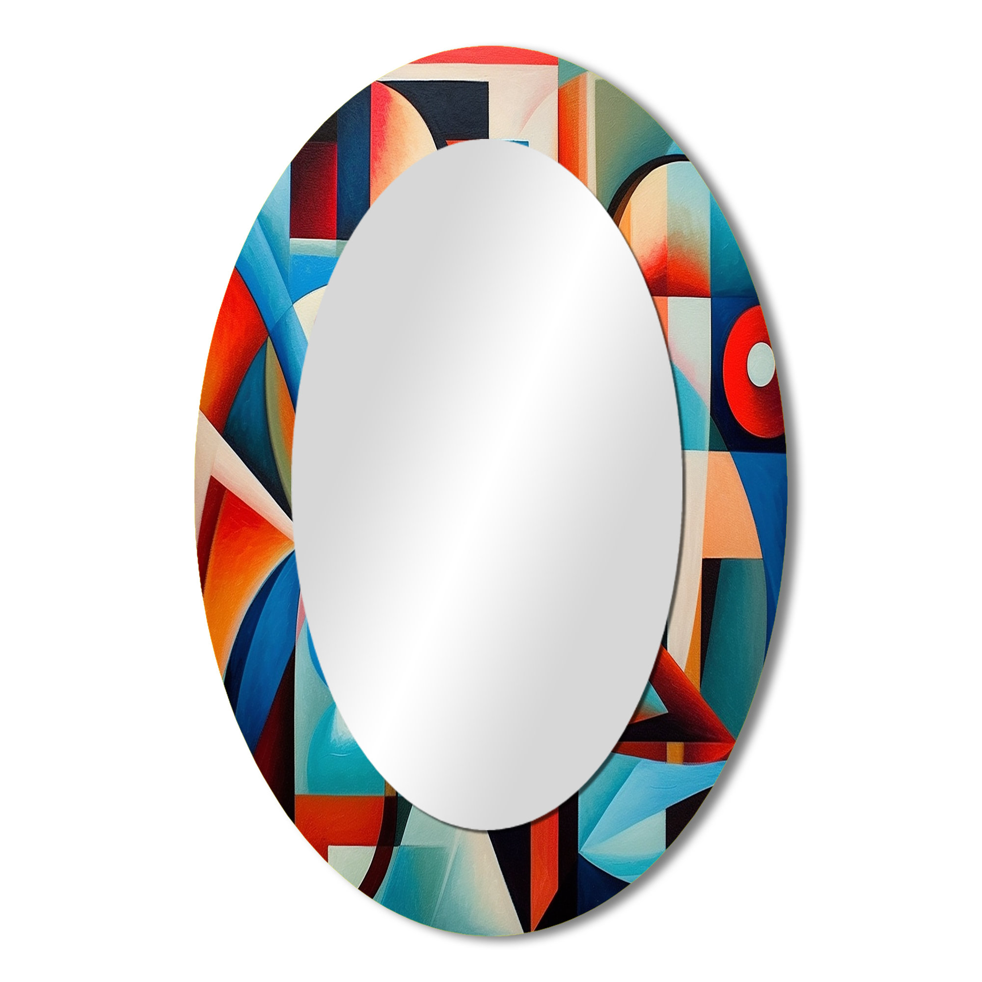 Dakota Fields Orange Blue Geometry Unleashed III - Large Oval Wall ...