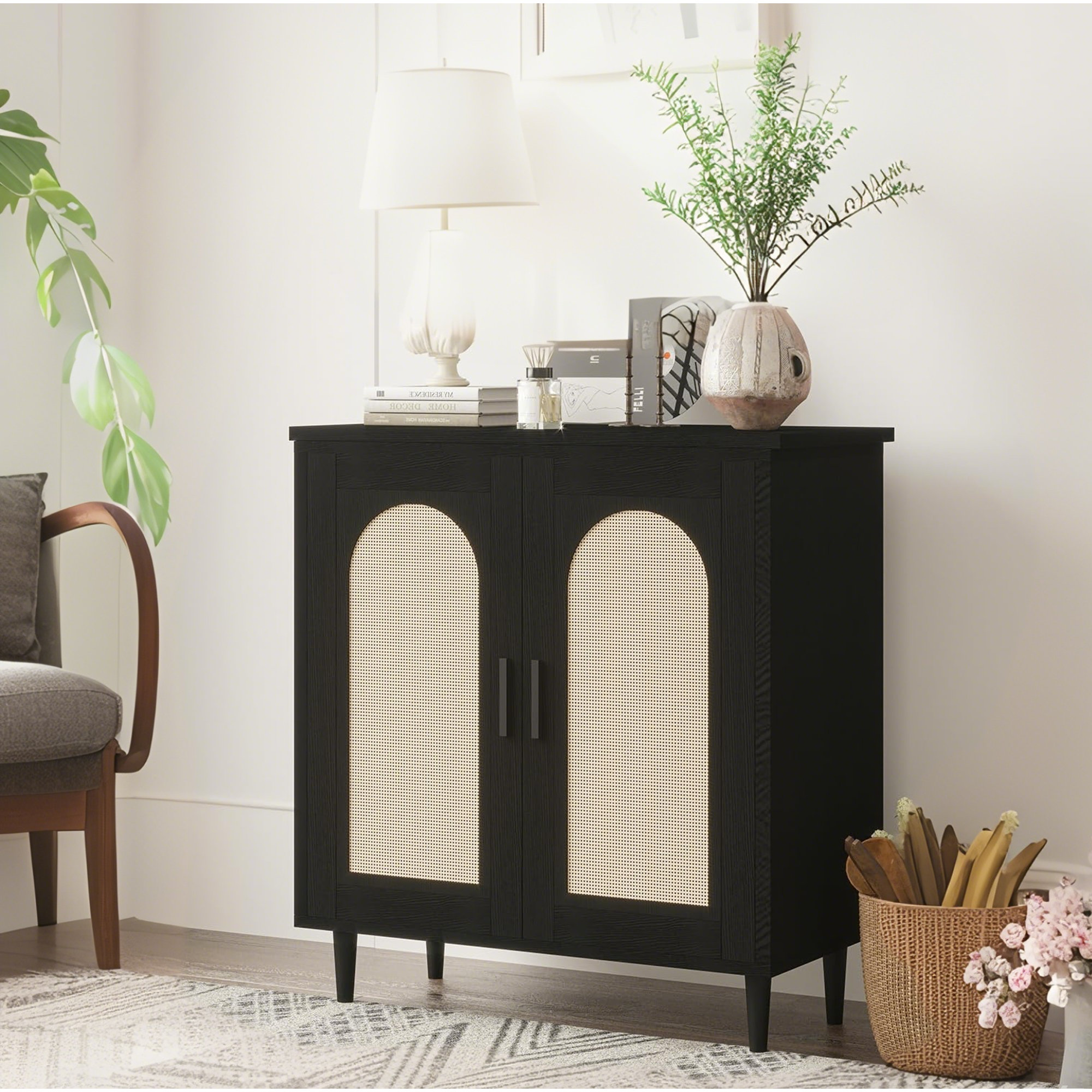 Bay Isle Home™ Rattan Buffet Cabinet with Storage, Single Door Accent ...