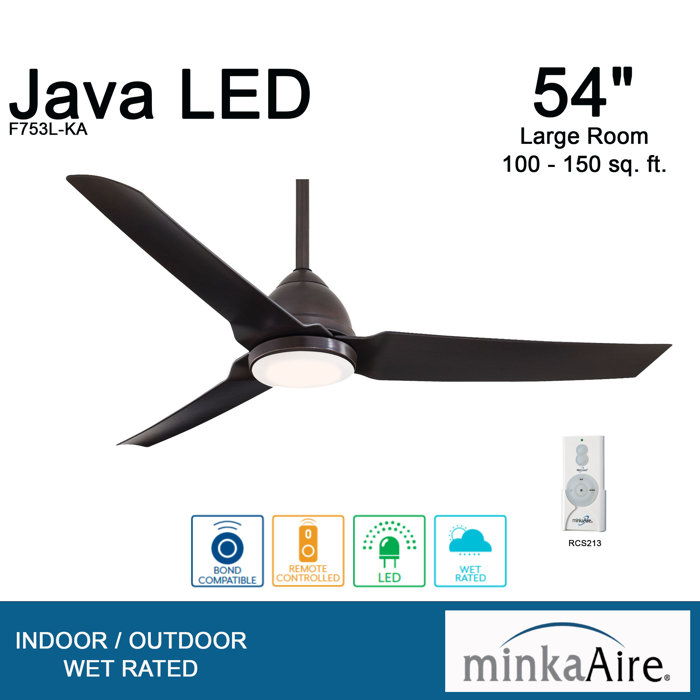Minka Aire Java 54'' Ceiling Fan with LED Lights & Reviews | Wayfair