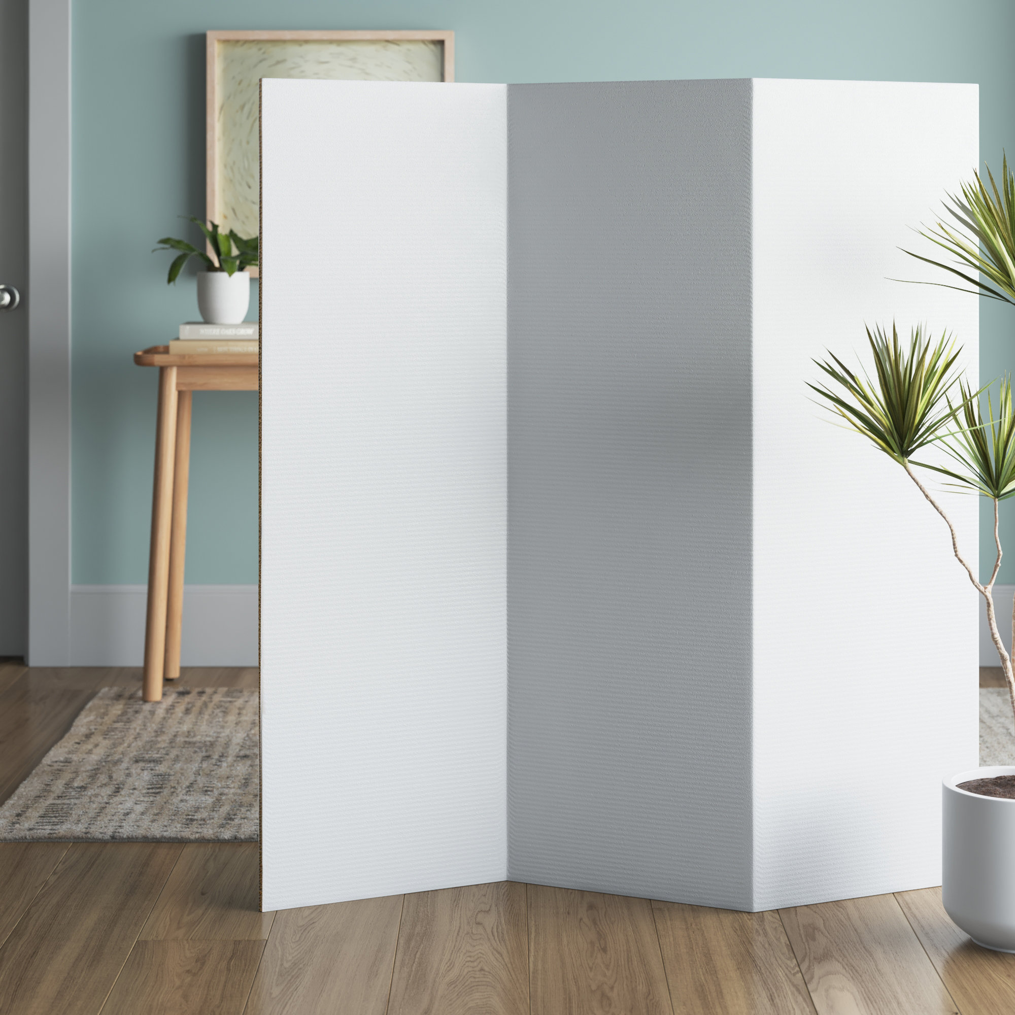 Rebrilliant Jazya 4 Ft. Short Temporary Cardboard Folding Screen ...