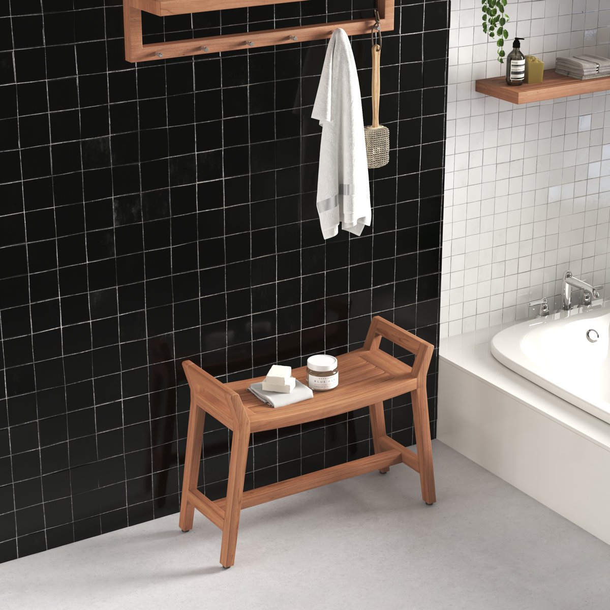 Aqua Teak Asia Ascend 31" W Teak Shower Bench & Reviews | Perigold