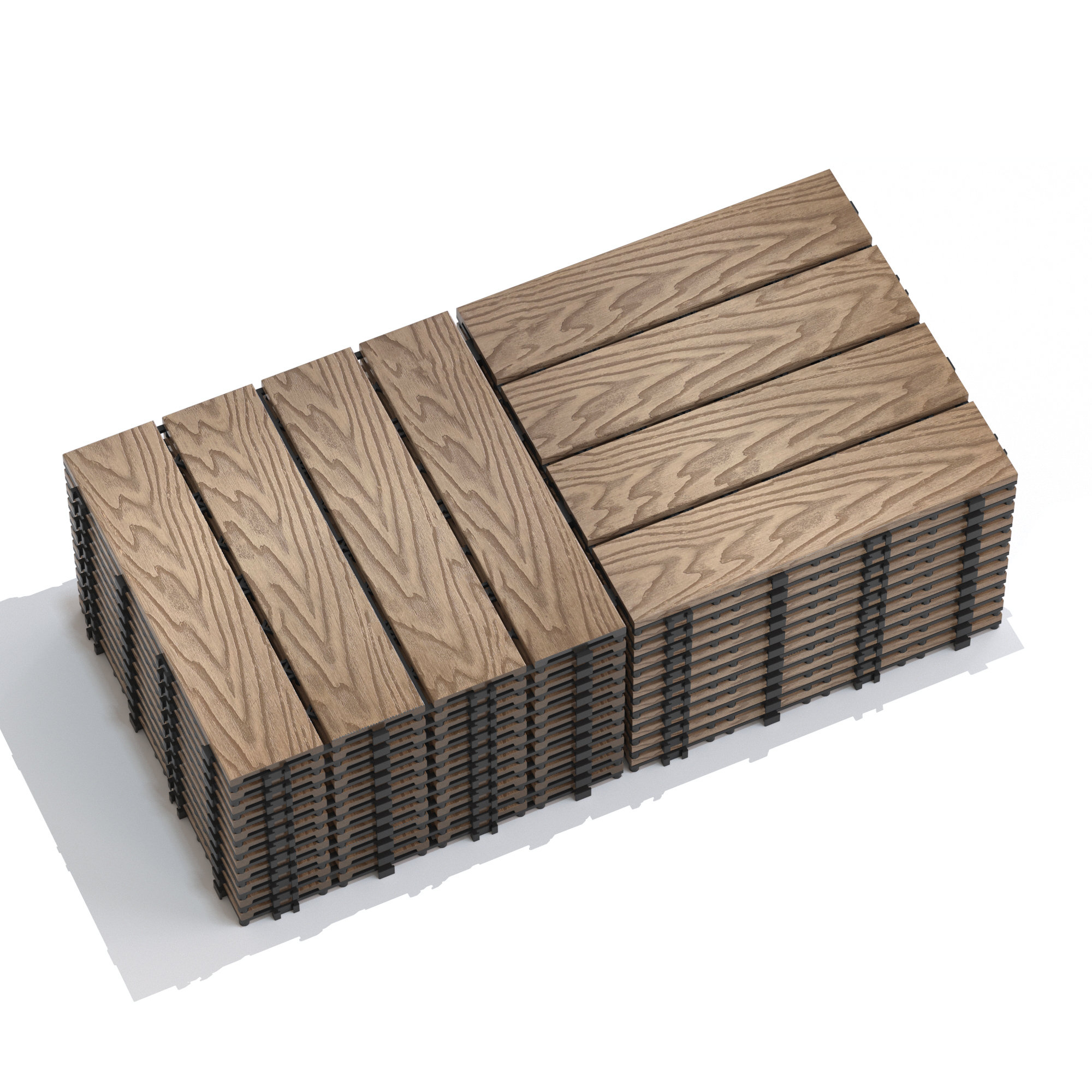 HOME OF FIGHT VENTURES LLC Floor Tiles Pack Of 11 Interlocking DIY Deck ...