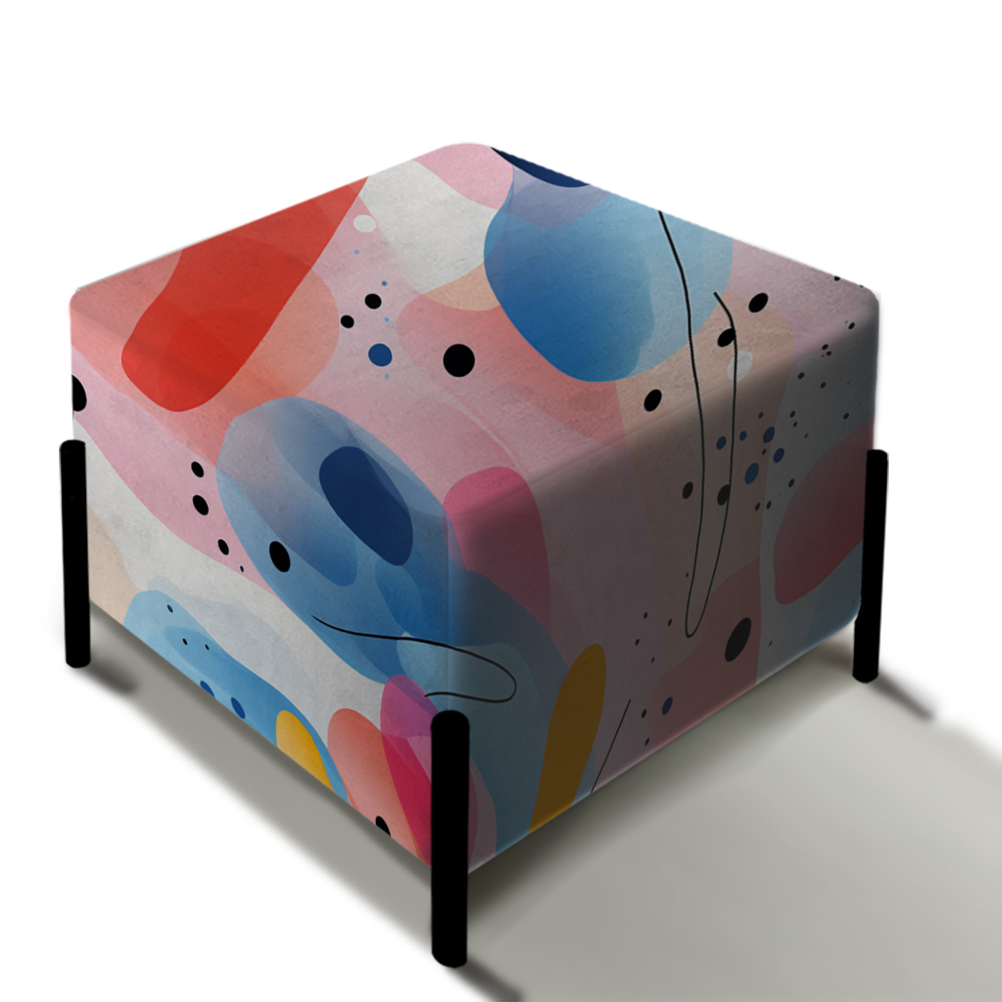 Design Art Blue And Pink Midcentury Geometric Collage - Geometric ...