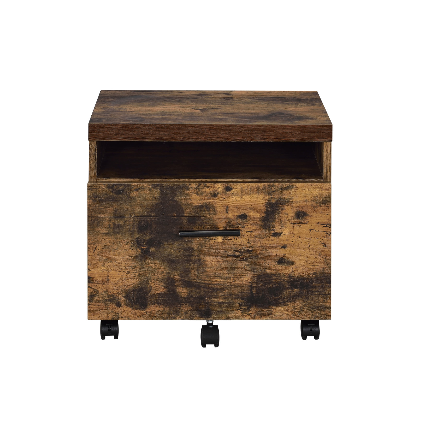 Latitude Run® Weathered Oak & Black File Cabinet - Rectangular ...