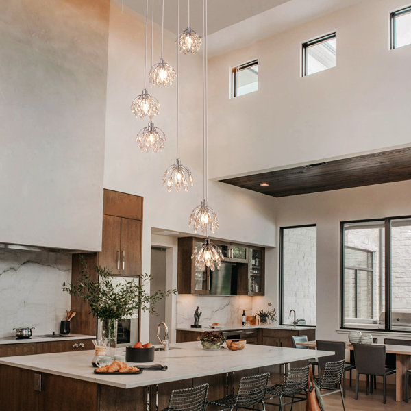 Rosdorf Park 7 - Light Crystal Cluster Pendant Light | Wayfair