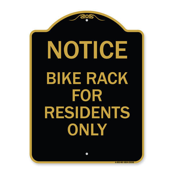 Signmission Designer Series Sign - Notice Sign Bike Rack For Residents ...