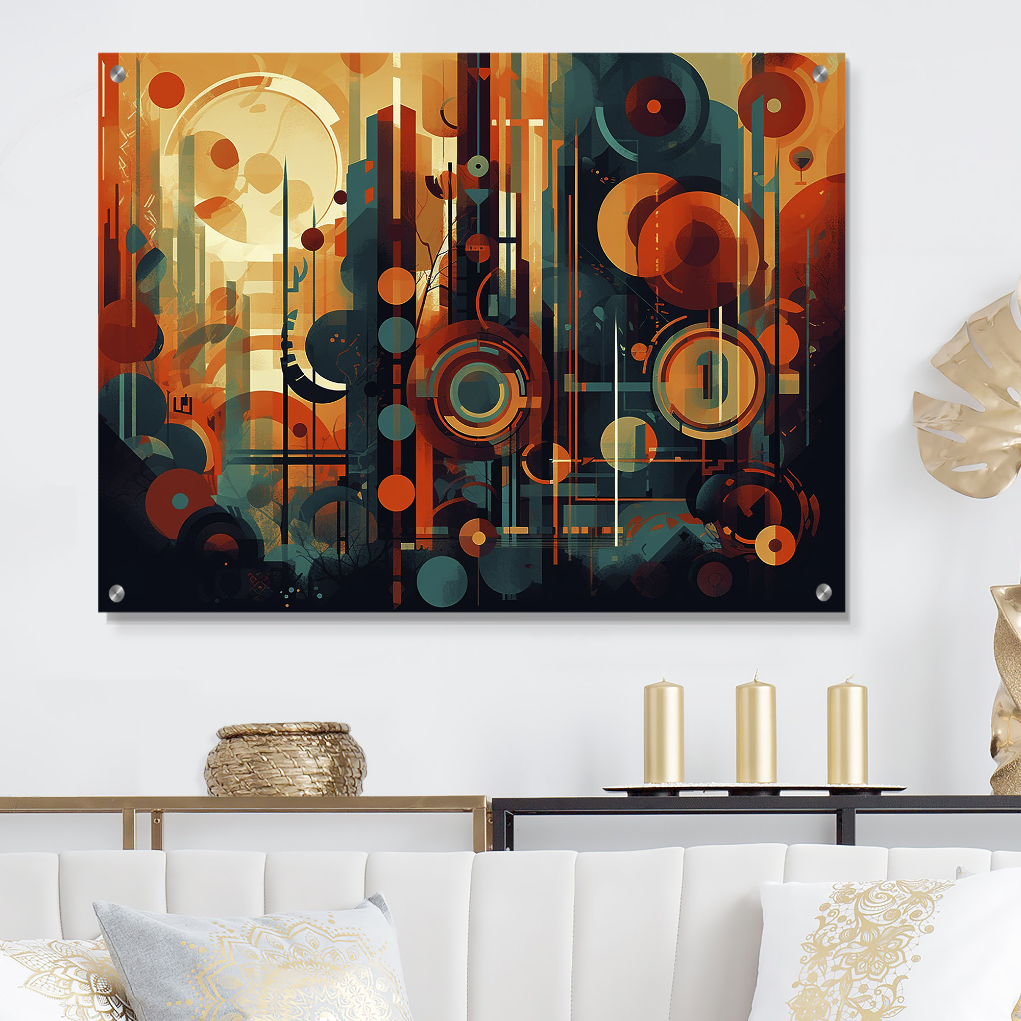 Wrought Studio™ Orange And Blue Abstracted Nostalgia II - Abstract ...