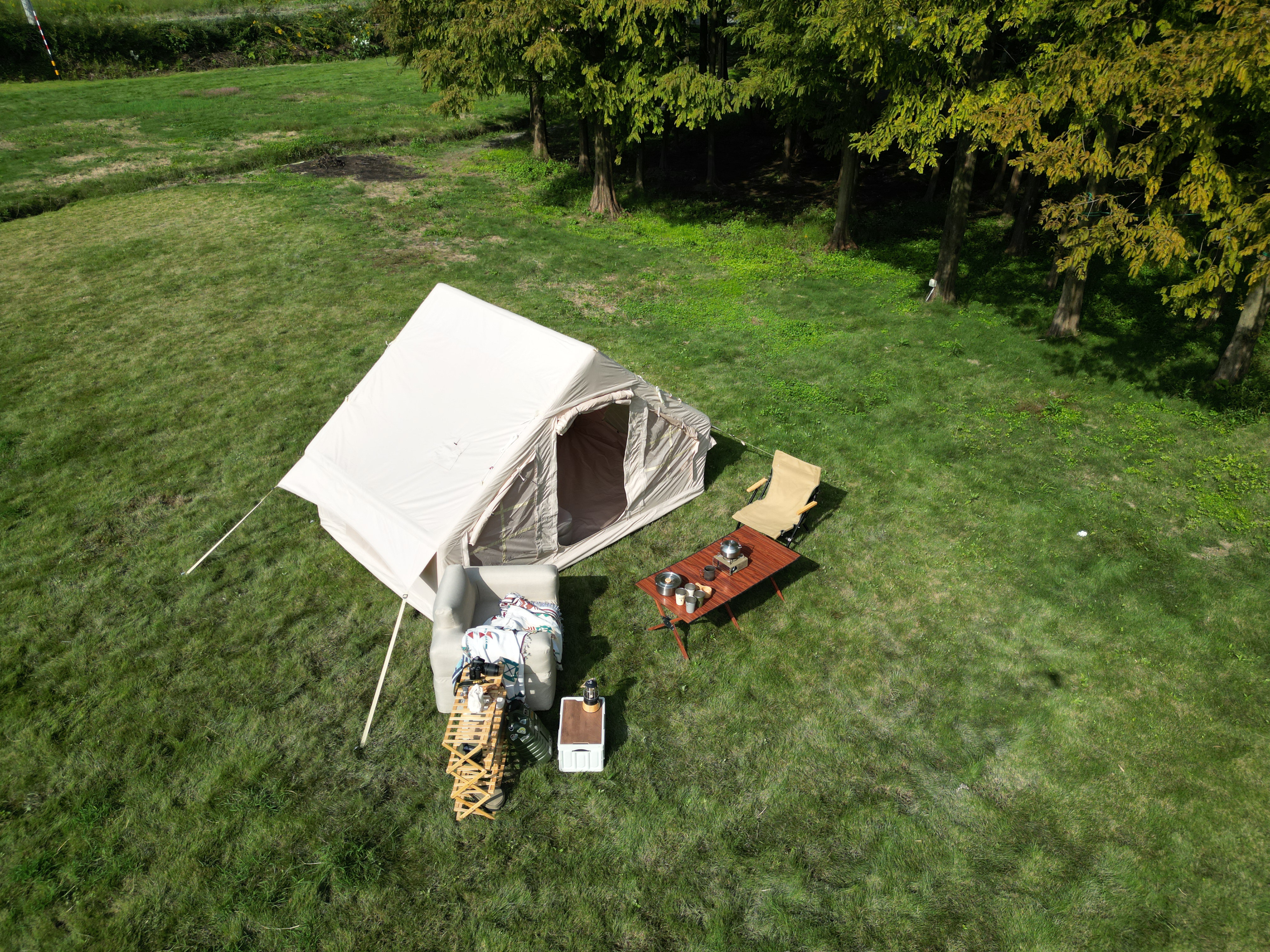 SHANRUGUOJI Inflatable Camping Tent Easy Setup 4 Season Glamping Tent ...
