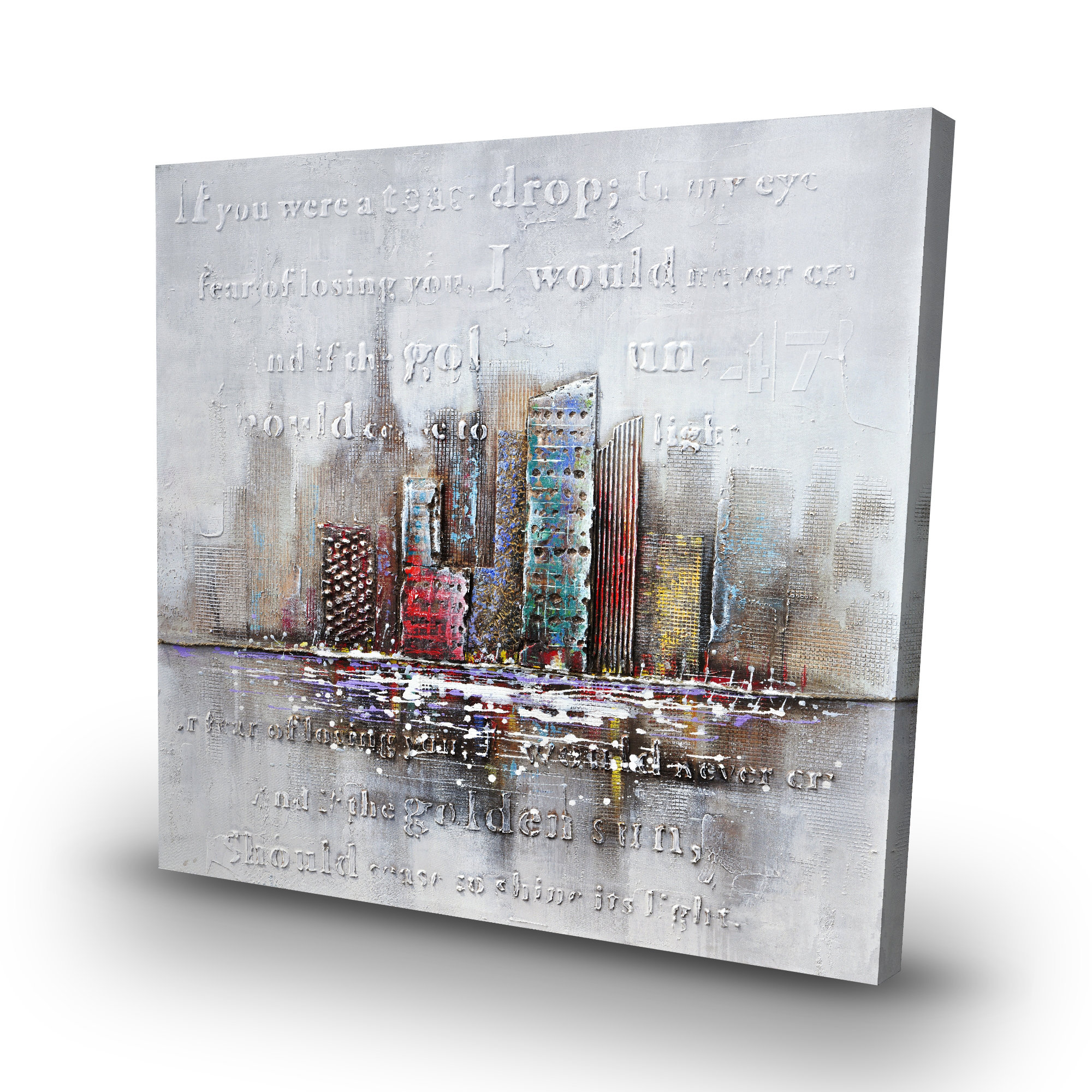 Begin Edition International Inc. Cityscape with typography in relief ...