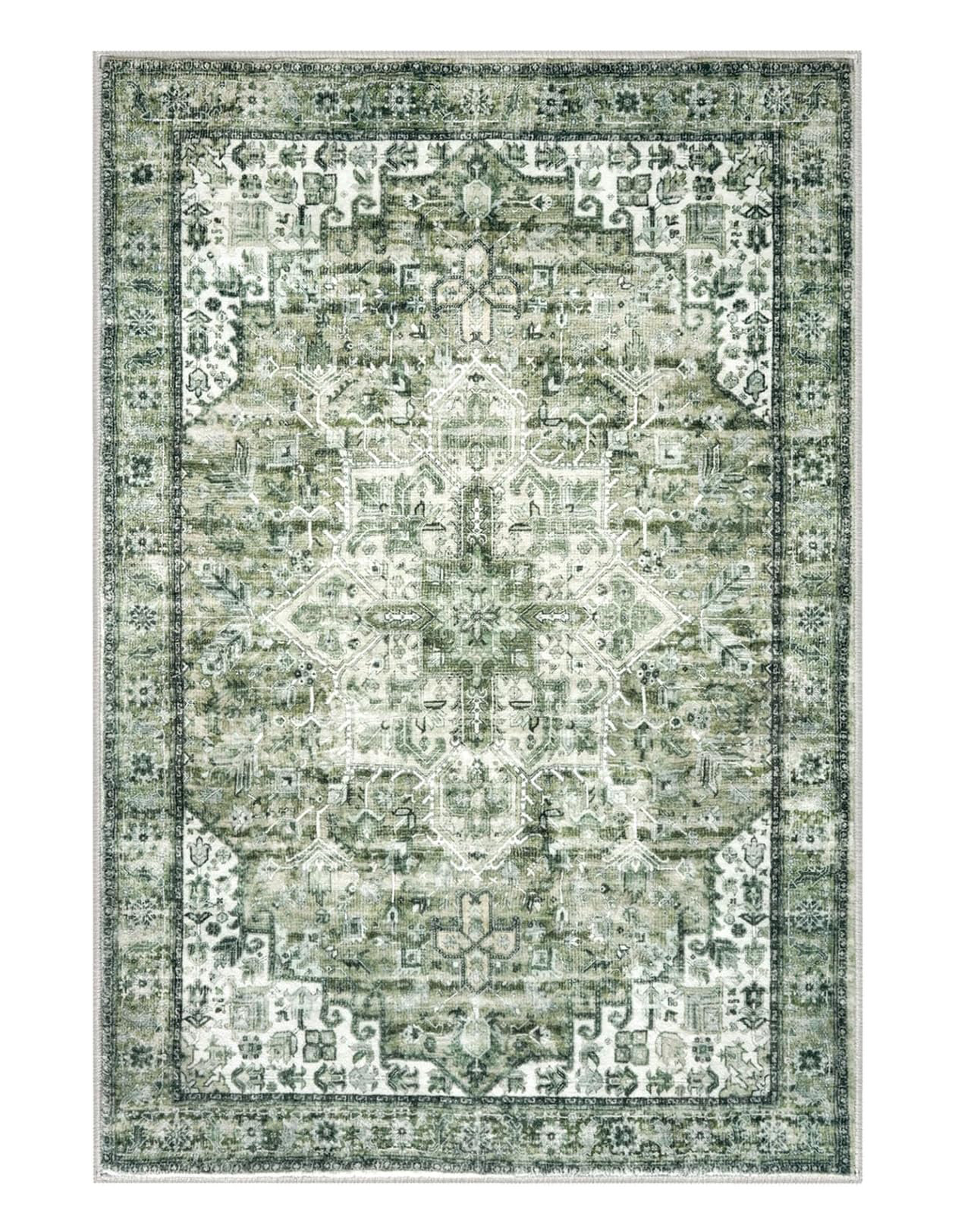 Bungalow Rose Washable Rug for Entrance, Soft Traditional Area Rug, Non ...