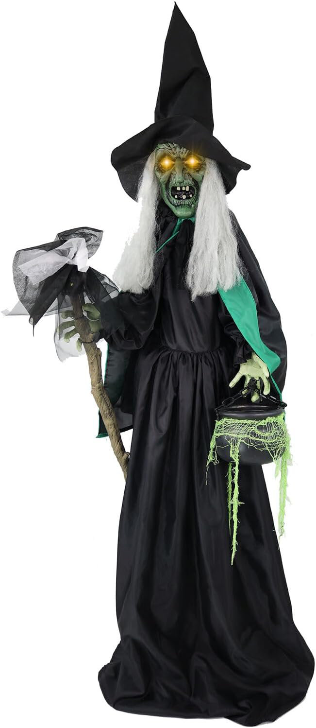 The Holiday Aisle® The Farm Animatronic Scary Witch Door Greeter with ...