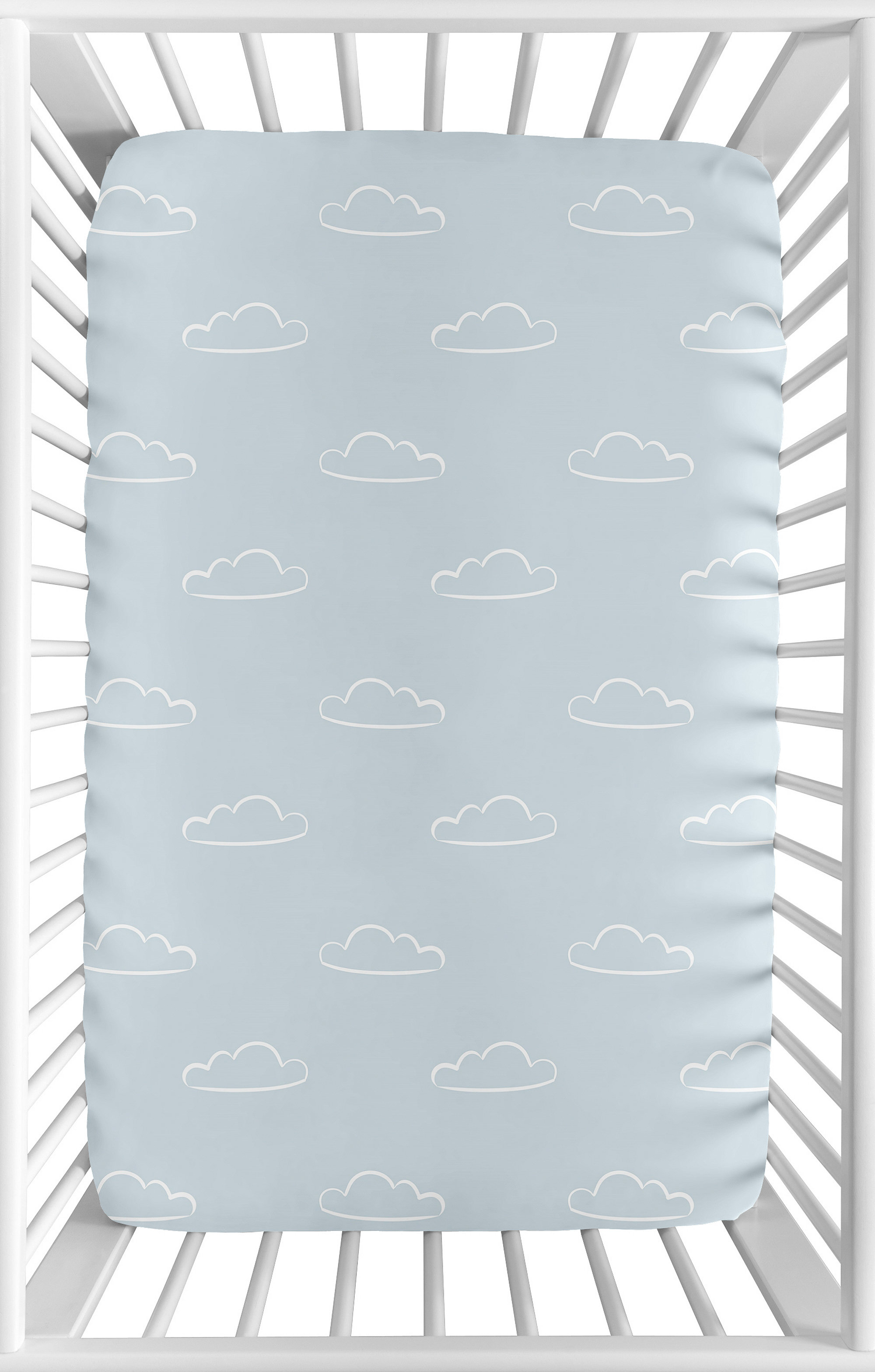 Sweet Jojo Designs Airplane Red and Blue Blue Clouds Mini Fitted Crib ...