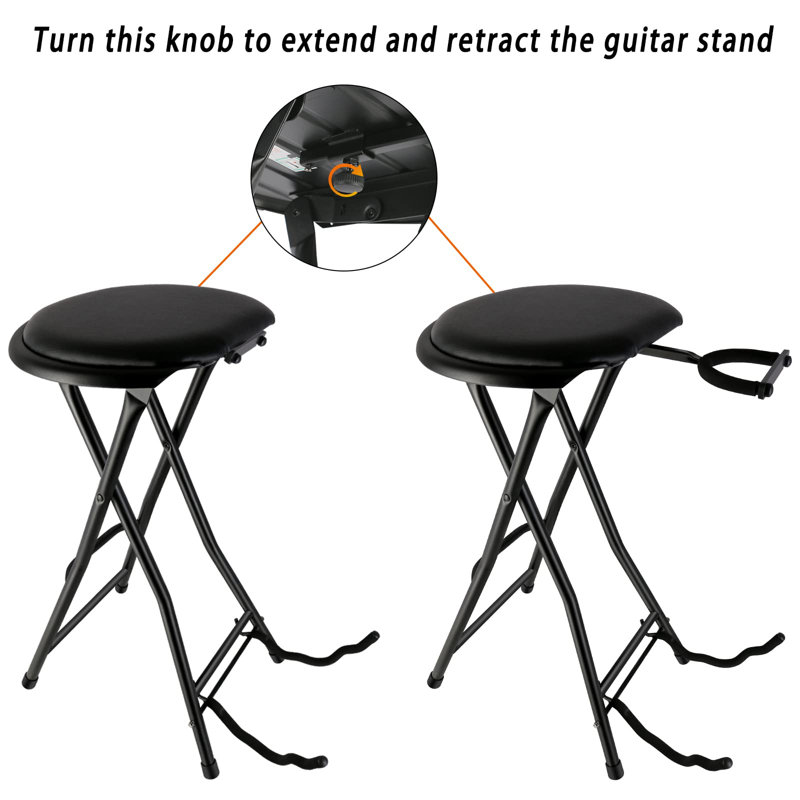 Rainbow Home Guitar Stool Seat, Foldable Guitar Seat With Footrest High ...