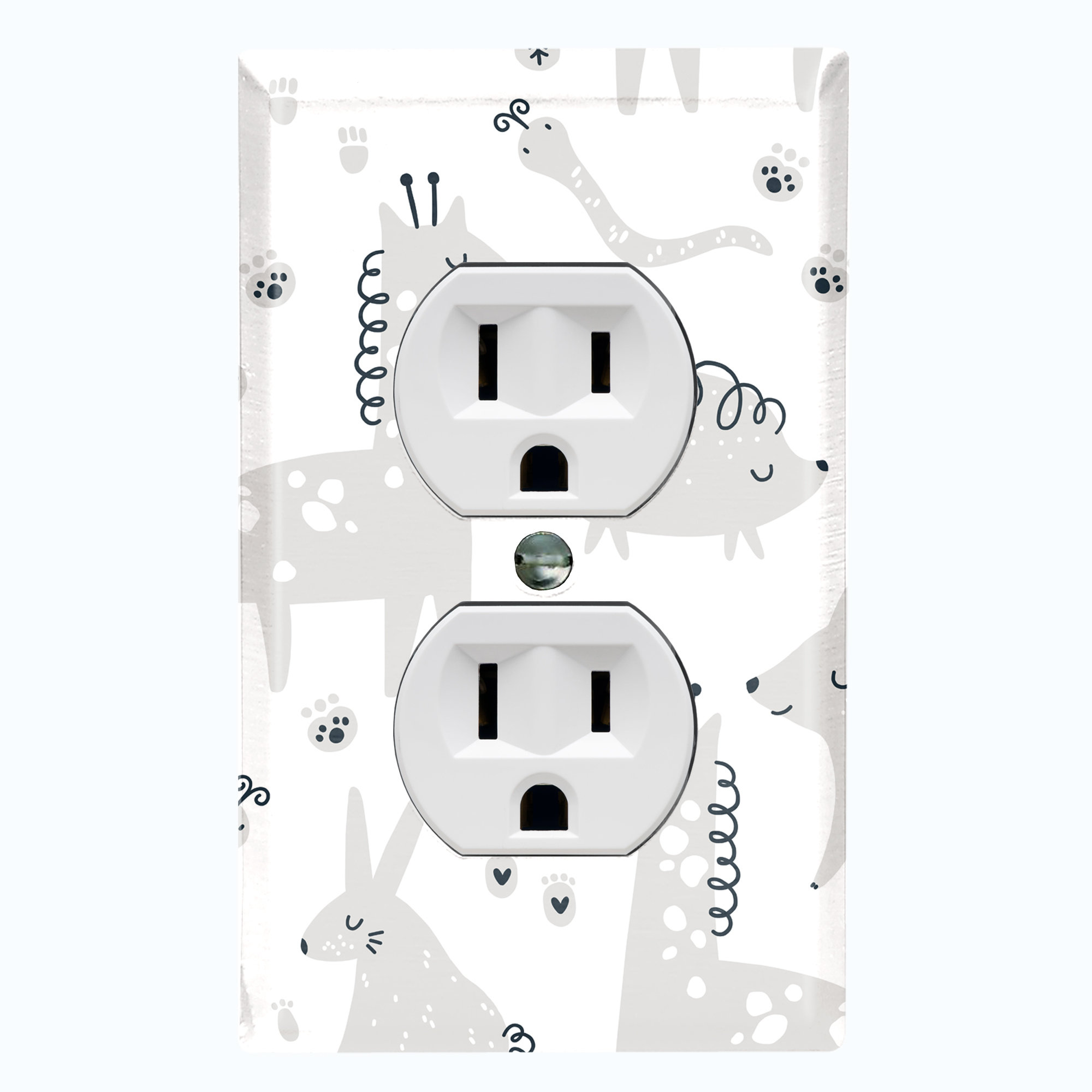 WorldAcc Zoo Animals Paws 1-Gang Duplex Outlet Wall Plate | Wayfair