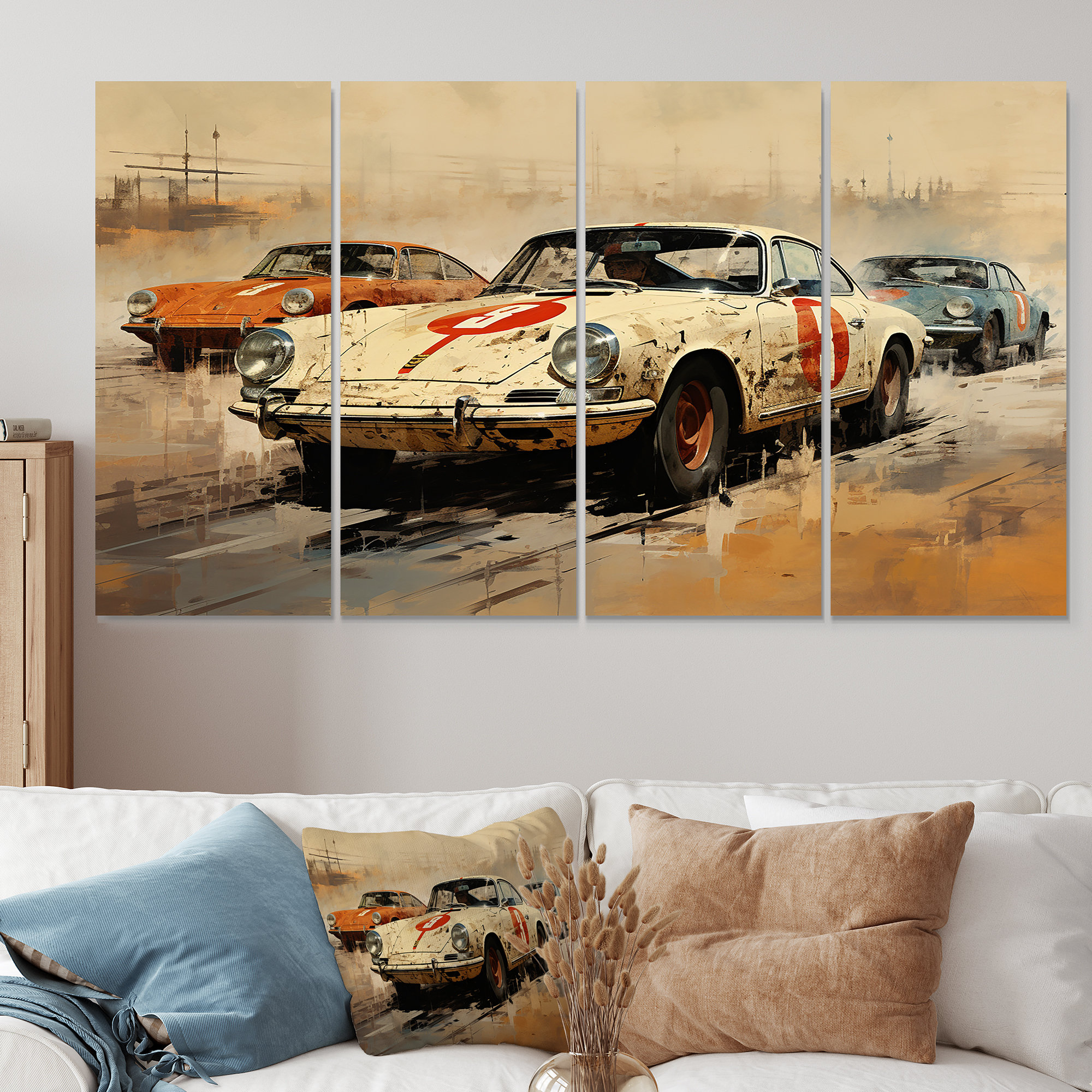 Williston Forge Vintage Rally Speed Car Melody II - Race Tracks 4 Piece ...