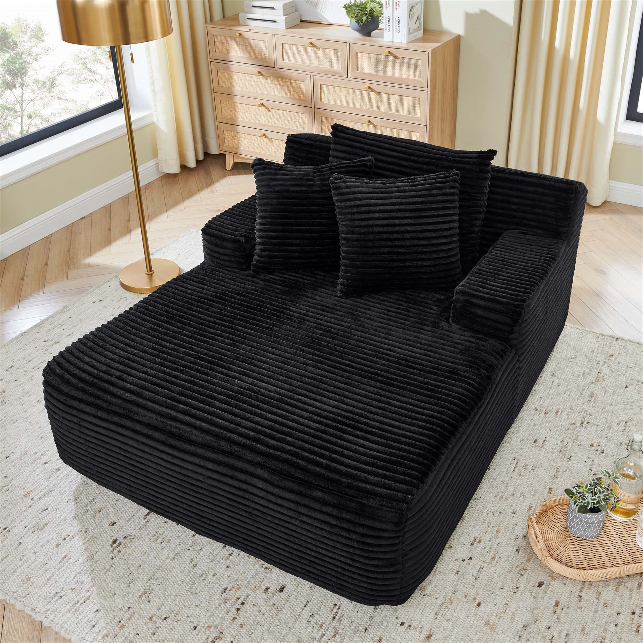 Everly Quinn Comfortable Single Velvet Lazy Sofa Lounge Chair, No ...