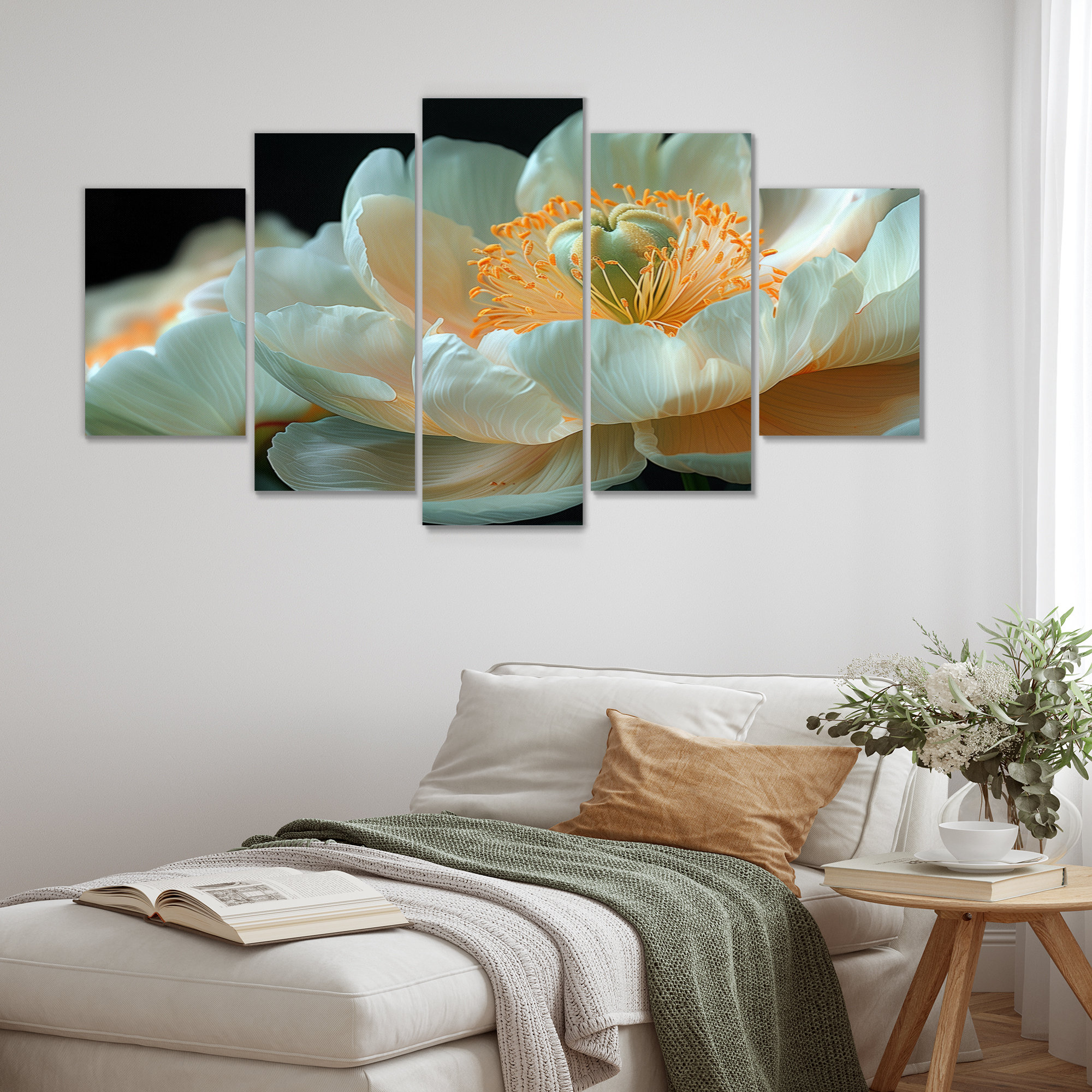 Design Art White Black Crystal Peonies Beauty II - Peonies Wall Decor ...