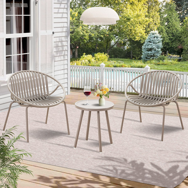 werph 3-Piece Patio Furniture Set With Bistro Table & 2 Resin Chairs ...