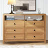 Charlton Home® Geonte 6-Drawer Dresser 47"W Double Dresser, Heavy-Duty ...