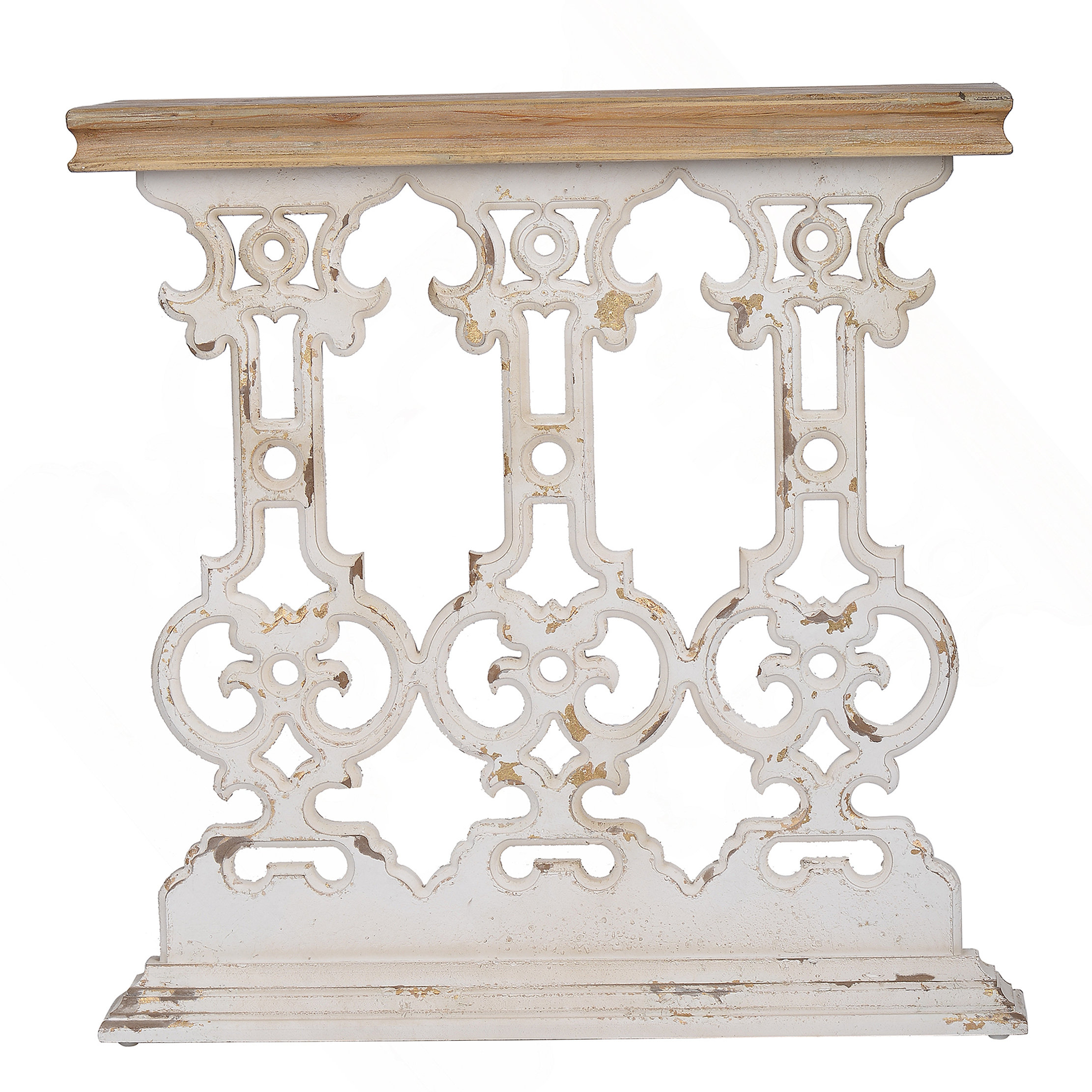 Ophelia & Co. 32" x 12" x 32" Classic Vintage White Wash Console Table ...